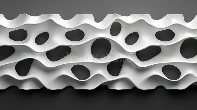 Abstract Art: a 3D Rendering of a White, Organic, Wave-like Structure ...