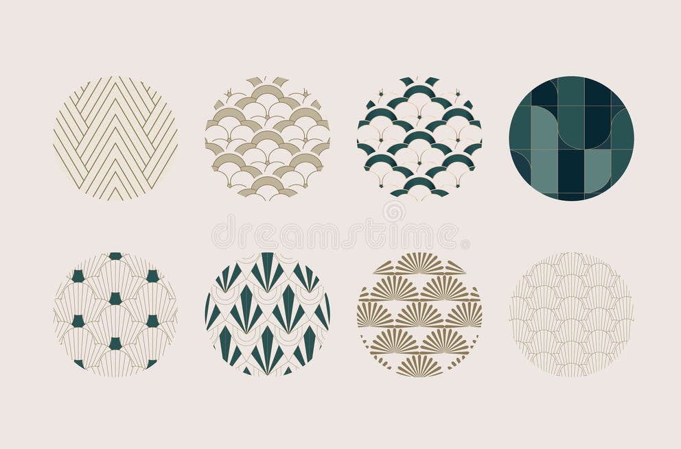 Abstract Art Deco Pattern in Circle Icon Design Stock Vector ...