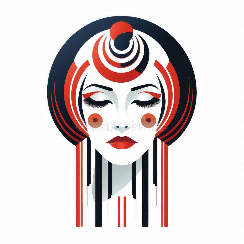 Art Deco Woman Face Stock Illustrations 1 209 Art Deco Woman Face