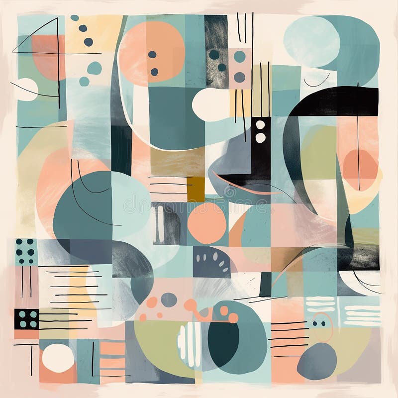 Art Deco Design with Various Shapes and Colors. Created Using Ai ...