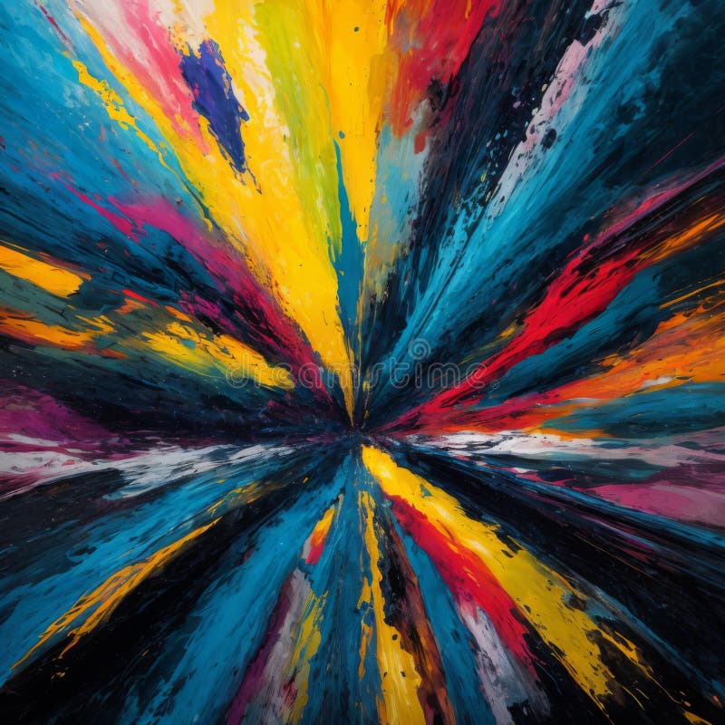 Abstract Colorful Explosion Painting Stock Image - Image of fluid ...