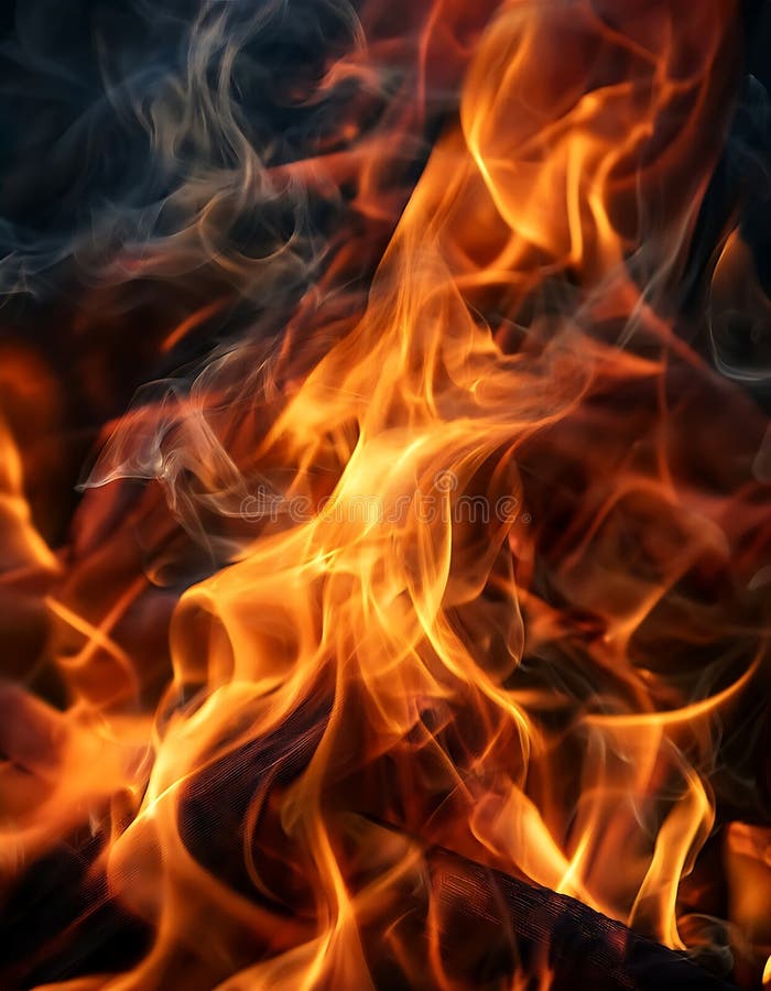 Abstract Art Depicting Fiery Flowing Forms with Dynamic Energy and ...