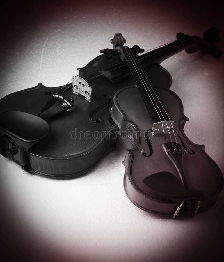 The Abstract Art Design Background of Two Violins Put on Background ...