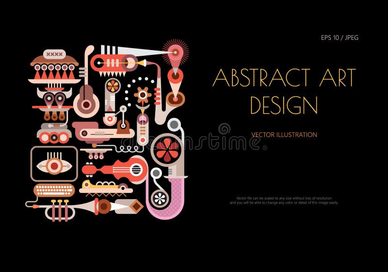 Abstract Art Design Vector Artwork Stock Vector - Illustration of black ...
