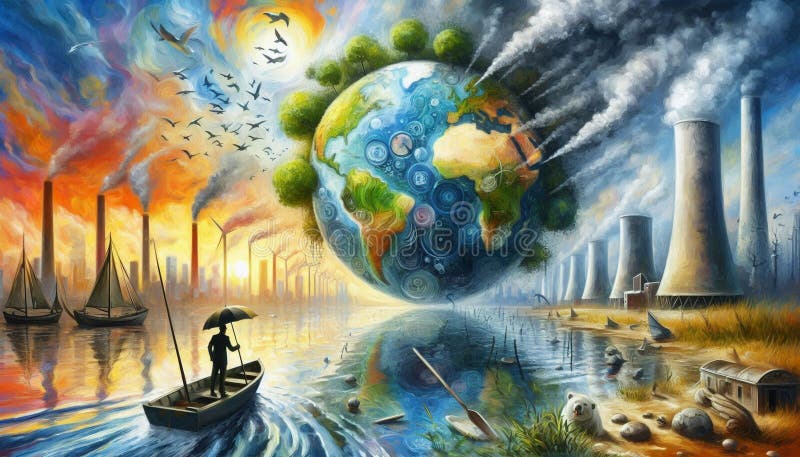 Abstract Art Composition about Human Effects on Our Planet and Global ...