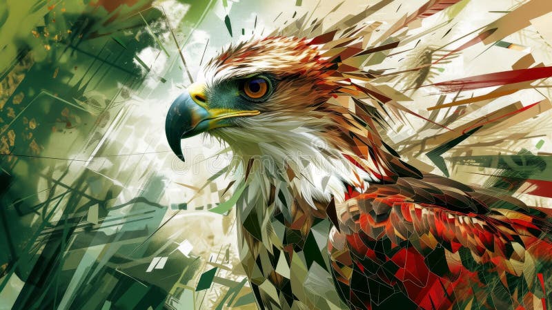 Abstract Art of an Eagle with Geometric Patterns Stock Photo - Image of ...
