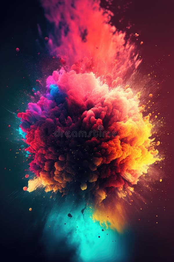 Abstract Art of Exploding Vibrant Multicolored Frame. Stock ...