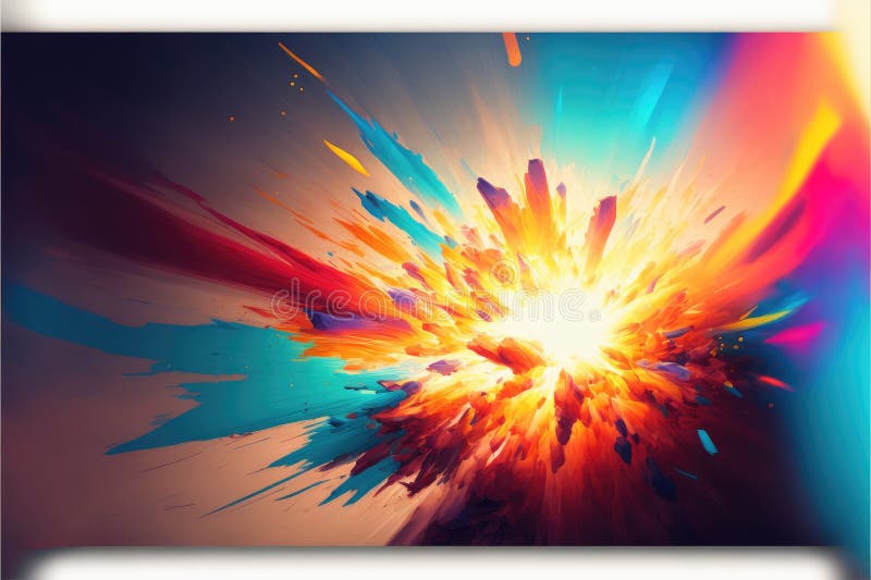 Abstract Art of Exploding Vibrant Multicolored Frame. Stock ...