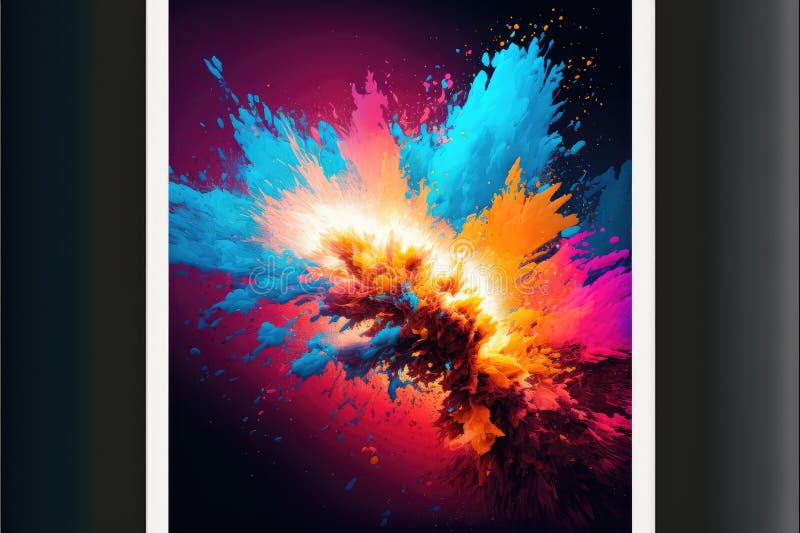 Abstract Art of Exploding Vibrant Multicolored Frame. Stock ...
