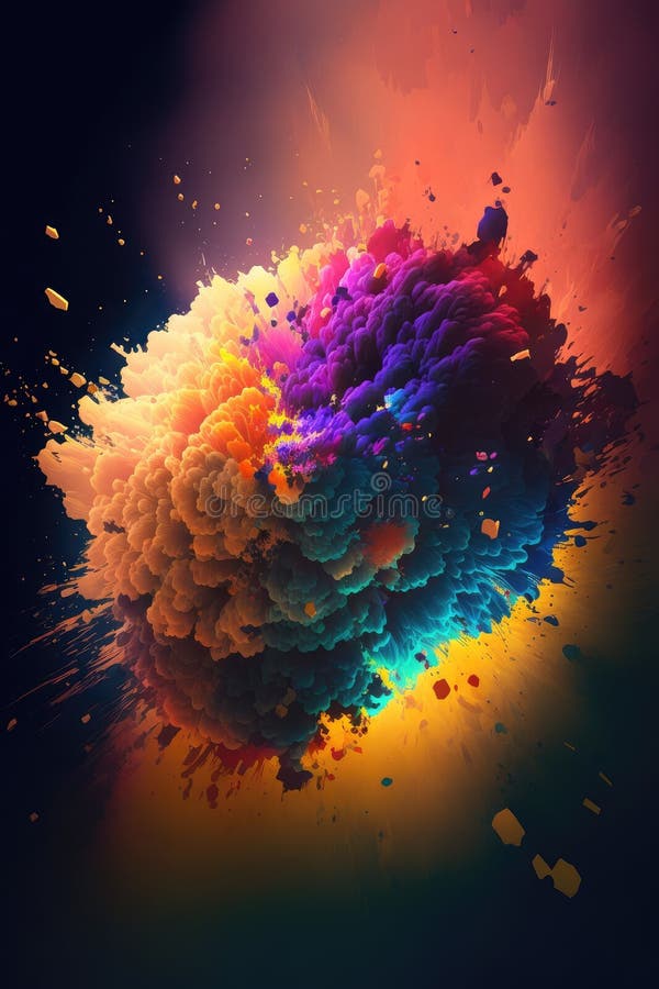 Abstract Art of Exploding Vibrant Multicolored Frame. Stock ...