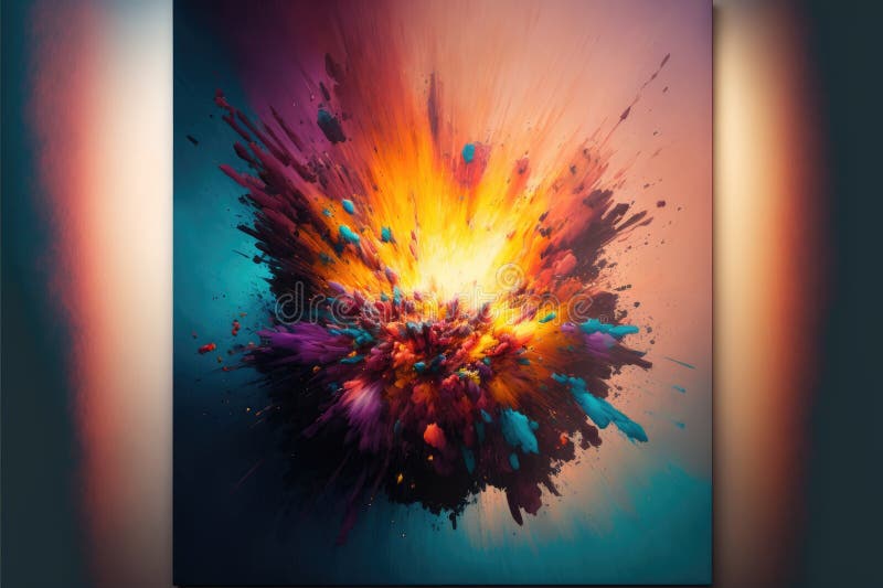 Abstract Art of Exploding Vibrant Multicolored Frame. Stock ...