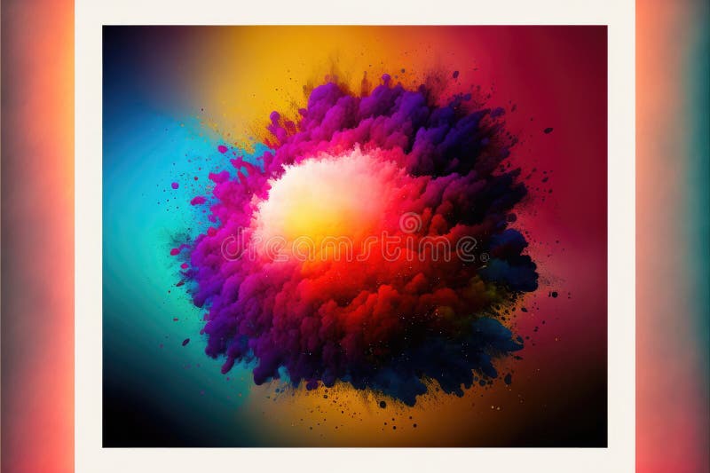 Abstract Art of Exploding Vibrant Multicolored Frame. Stock ...