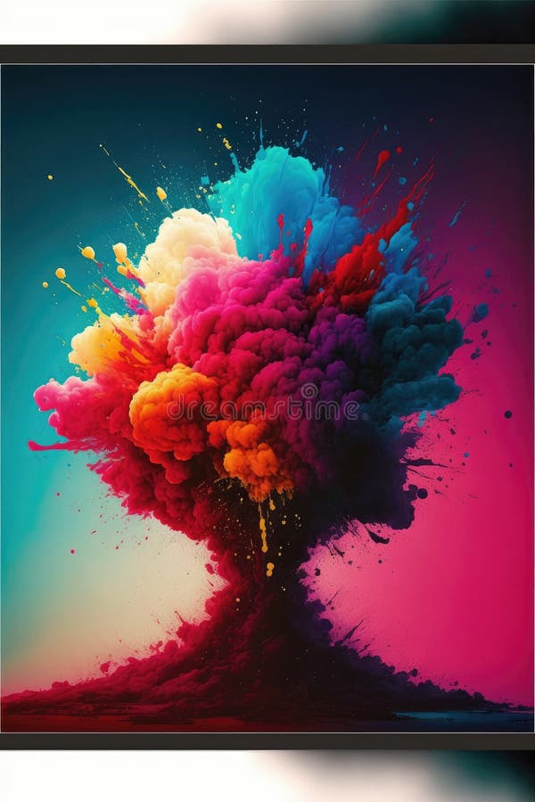 Abstract Art of Exploding Vibrant Multicolored Frame. Stock Image ...