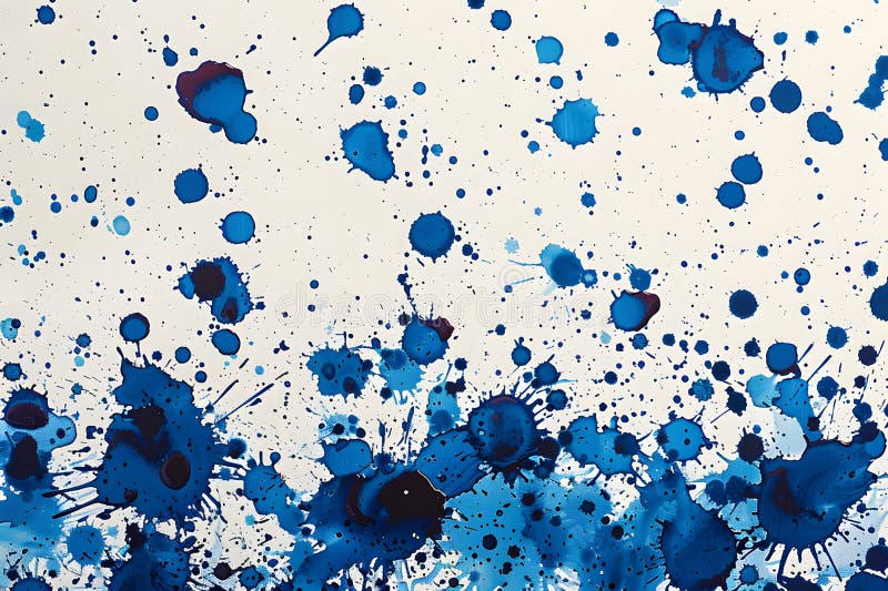 Abstract Blue Paint Splatter on White Background - Modern Art for Print ...