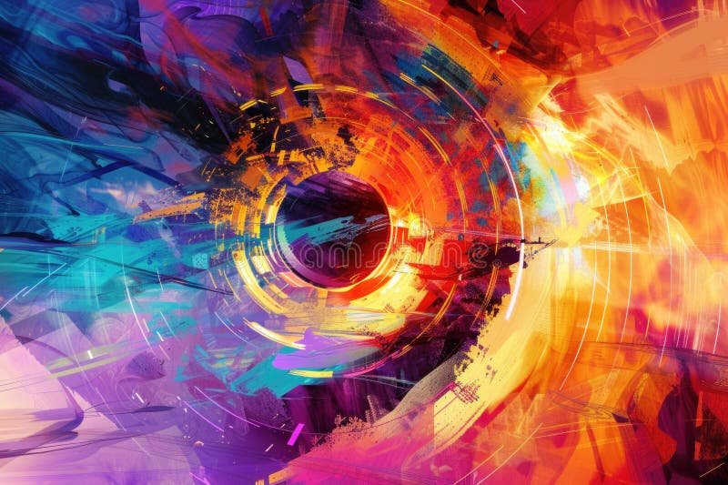Abstract Art Featuring a Colorful Circular Shape Stock Image - Image of ...
