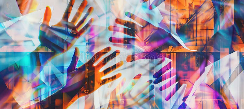Colorful Abstract Hands Showcasing Diversity, Unity, and Collaboration ...