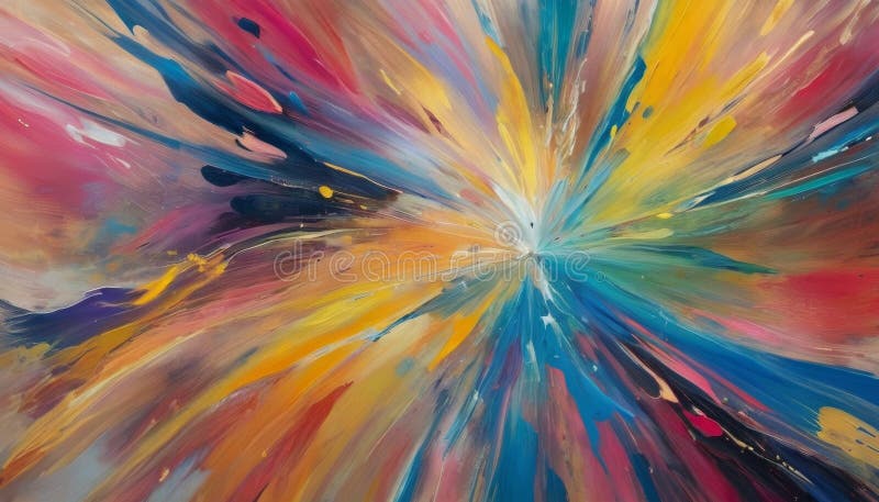 Vibrant Abstract Explosion Painting Stock Image - Image of artistic ...