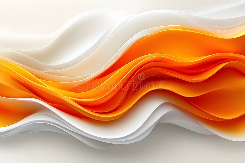 Abstract Orange and White Wave Layers - Modern Design for Digital Art ...