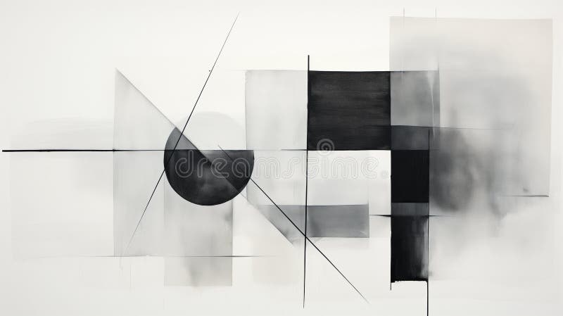 Abstract Art Featuring Geometric Shapes and Monochromatic Tones ...