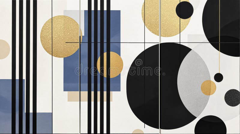Abstract Art Featuring Geometric Shapes and Patterns Stock Illustration ...