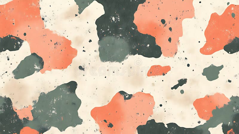 Abstract Art Featuring Peach Green and Beige Paint Splotches Stock ...