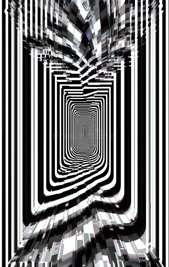 Abstract Art Featuring a Series of Black and White Concentric ...