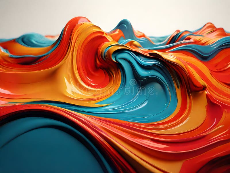 Abstract Art of Fluid Shape Stock Illustration - Illustration of modern ...