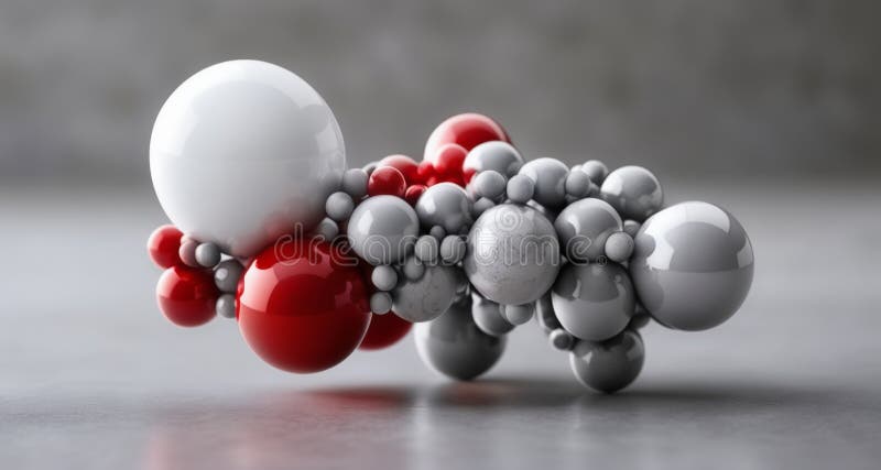 Abstract Art - a Fusion of Spheres in a Monochromatic Palette Stock ...