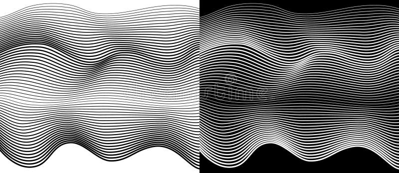 Abstract Art Geometric Background with Waving Lines. Optical Illusion ...