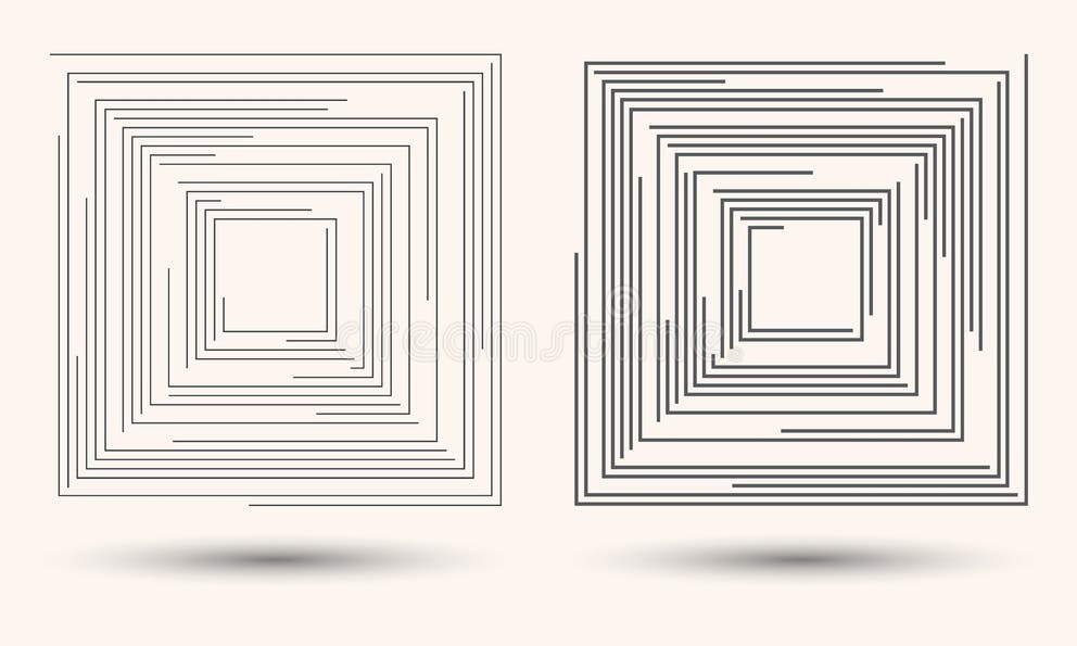 Abstract Art Geometric Lines in Square Shape. Decorative Pattern ...