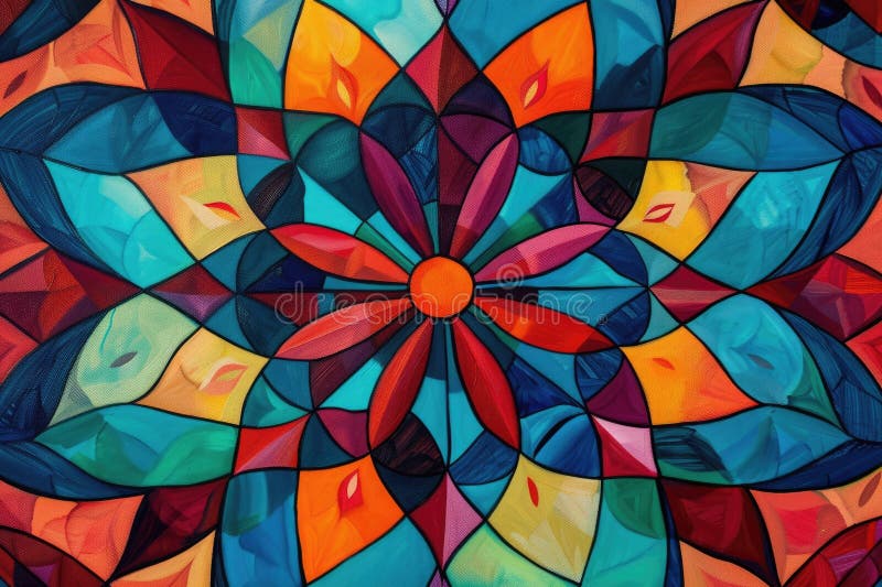 Geometric Art with Colorful Rectangles on Canvas, Modernist Inspiration ...