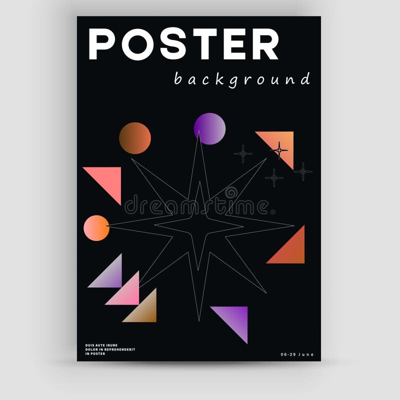 Abstract Art Geometric Poster Design Layout with Editable Text and ...