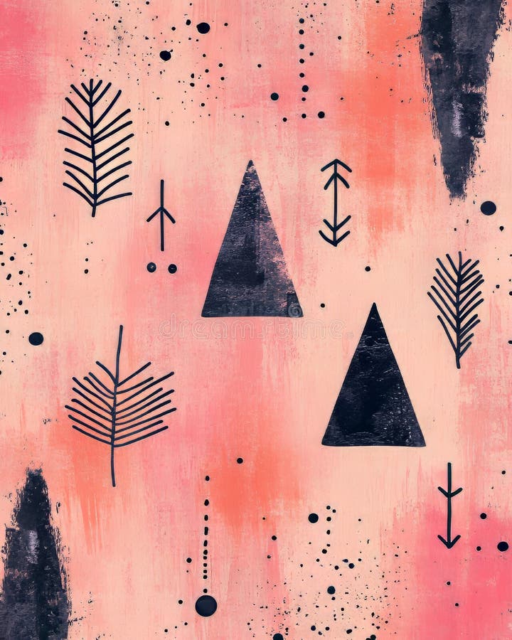 Abstract Art with Geometric Shapes and Rustic Patterns. Stock Photo ...