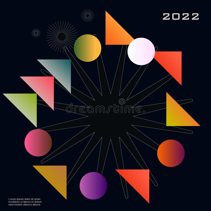 Abstract Art Geometrical Poster Design Layout with Editable Text and ...