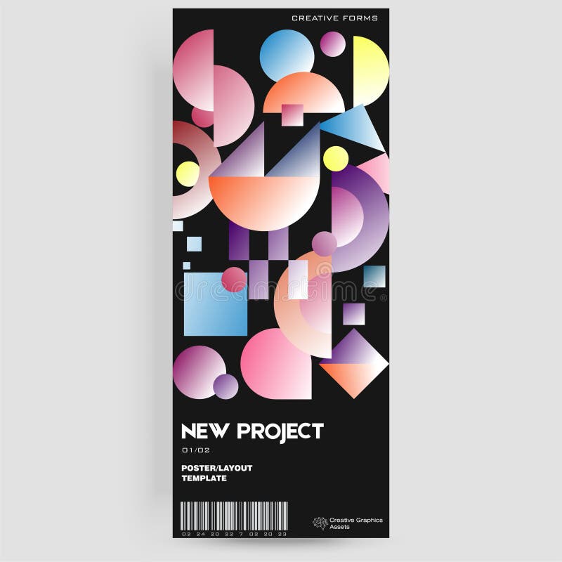 Abstract Art Geometrical Poster Design Layout with Editable Text and ...