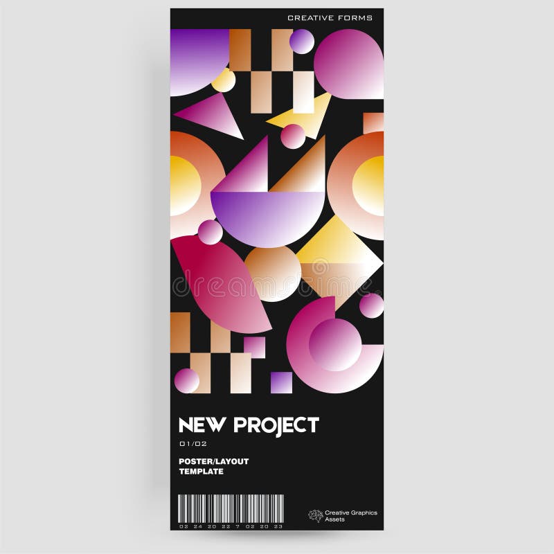 Abstract Art Geometrical Poster Design Layout with Editable Text and ...