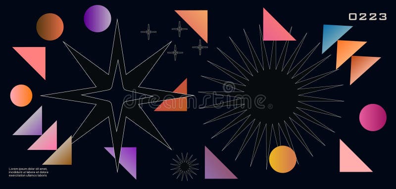 Abstract Art Geometrical Poster Design Layout with Editable Text and ...