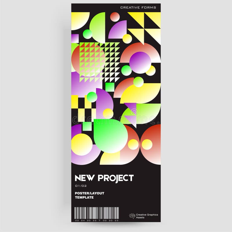 Abstract Art Geometrical Poster Design Layout with Editable Text and ...