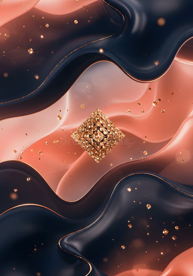 Abstract Art with Golden Diamond Shape - Generated Using Ai Stock ...