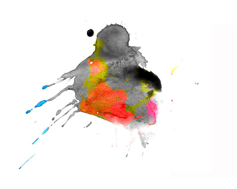 Abstract Art Grey Water Color Splatter on White Stock Illustration ...