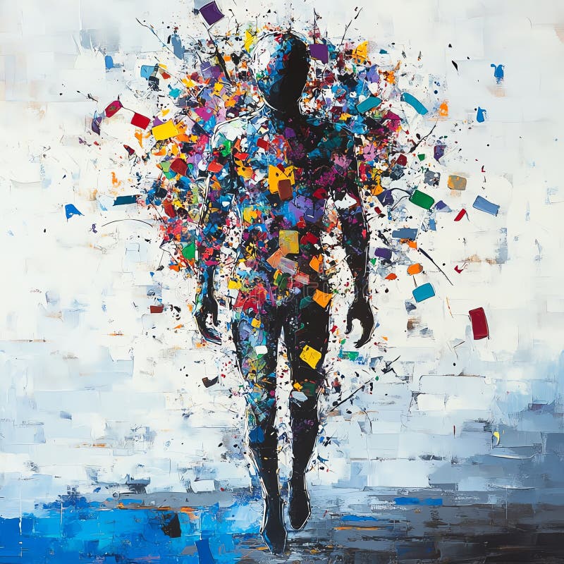 Abstract Art with a Human Figure, Colorful and Vibrant Stock ...
