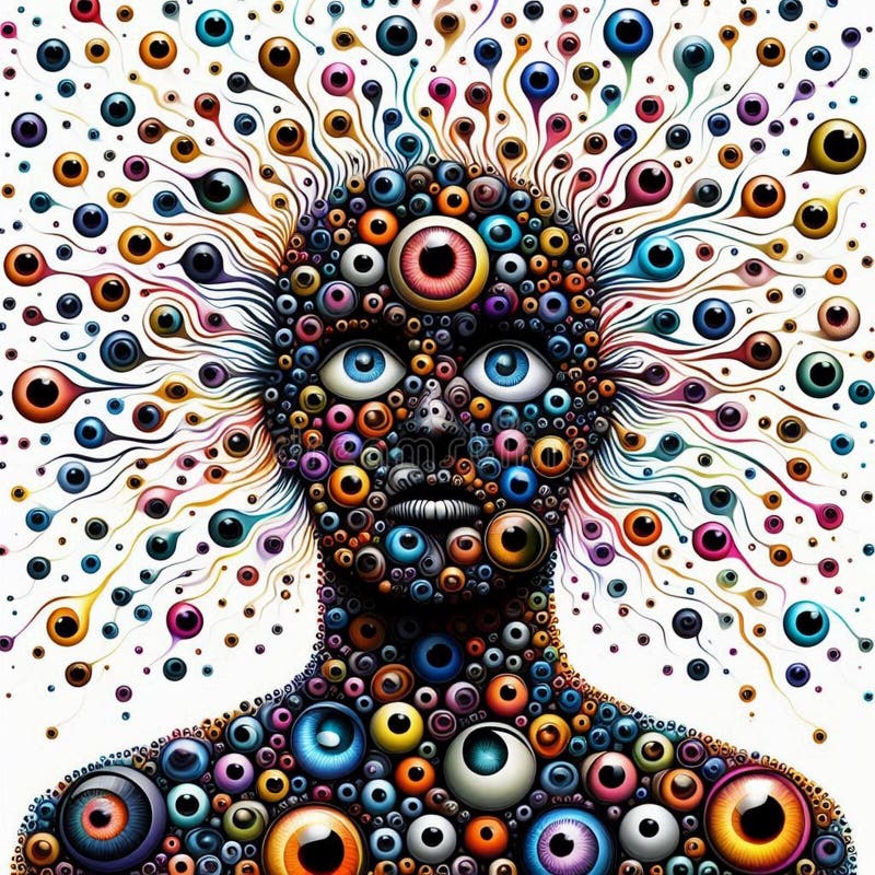 Abstract Art with Human Silhouette and Eyes that Creates a Imaginative ...