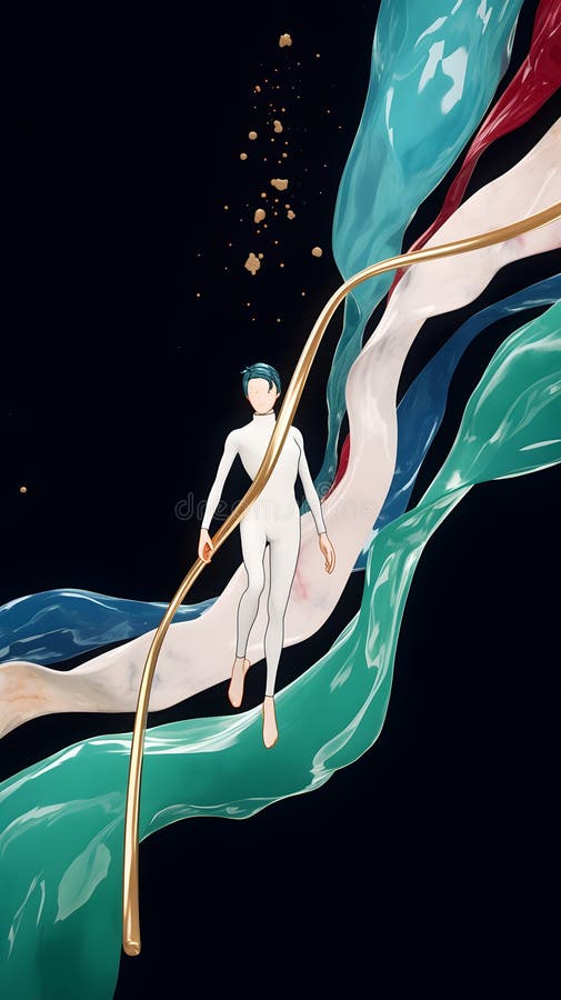 Abstract Art of a Humanoid Figure in Motion Stock Illustration ...