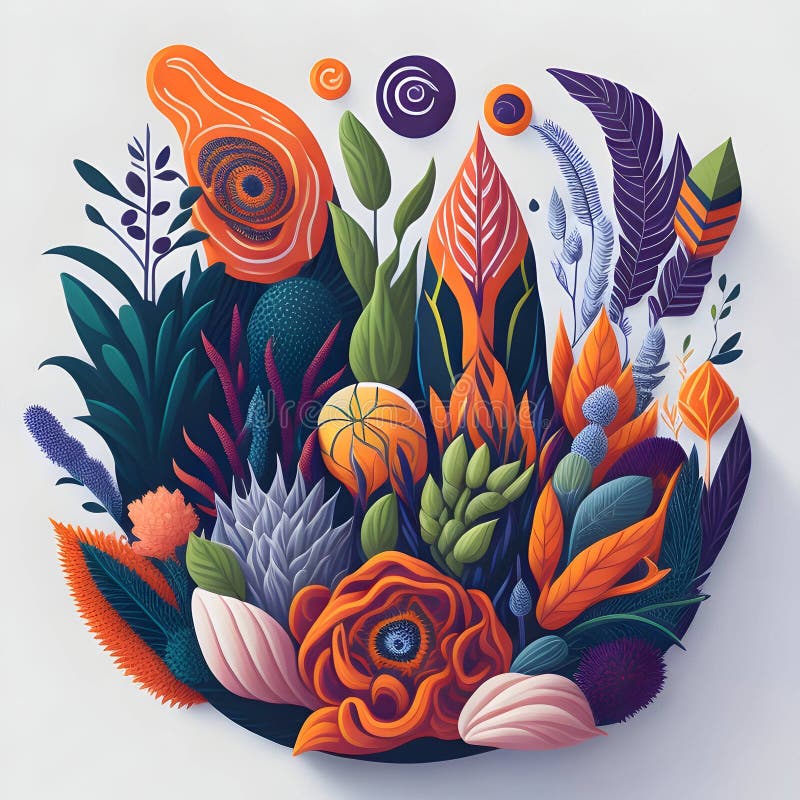 Abstract Art Image of Nature Composed by AI. Ai Generated Stock ...