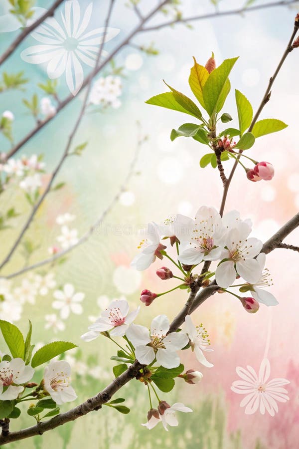 Abstract Art-inspired Spring Nature Background Stock Illustration ...