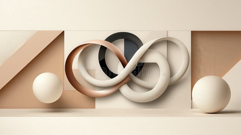 Abstract Art Installation Featuring Looping Shapes and Textures Modern ...