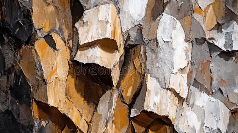 Abstract Art Interpretation Featuring Textured Rocks in Muted Earth ...