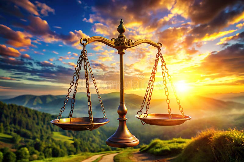 Abstract Art Justice Scales Chains and the Concept of Balance a ...