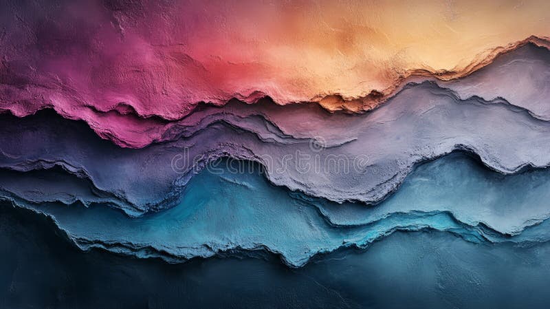 Abstract Art with Layered Colors Resembling Mountains and Sky Stock ...
