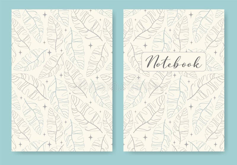 Abstract Art Leaves Template for Notebook Cover. Modern Art Style ...